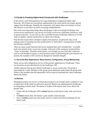 ZooKeeper Recipes and Solutions | PDF