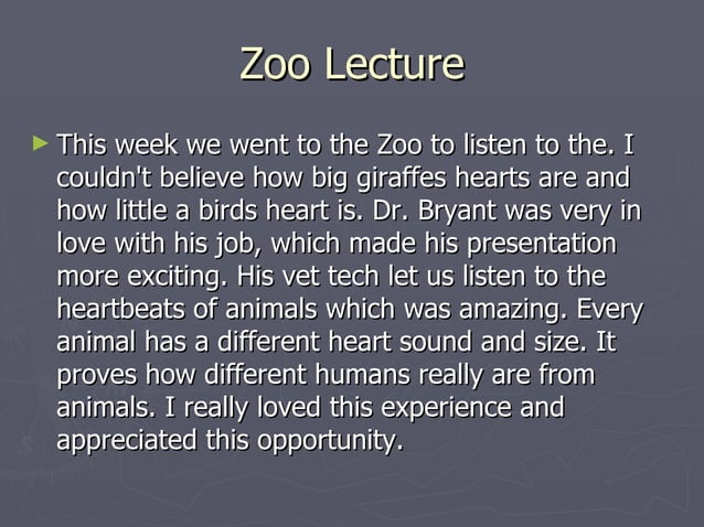 Zoo lecture 22 | PPT