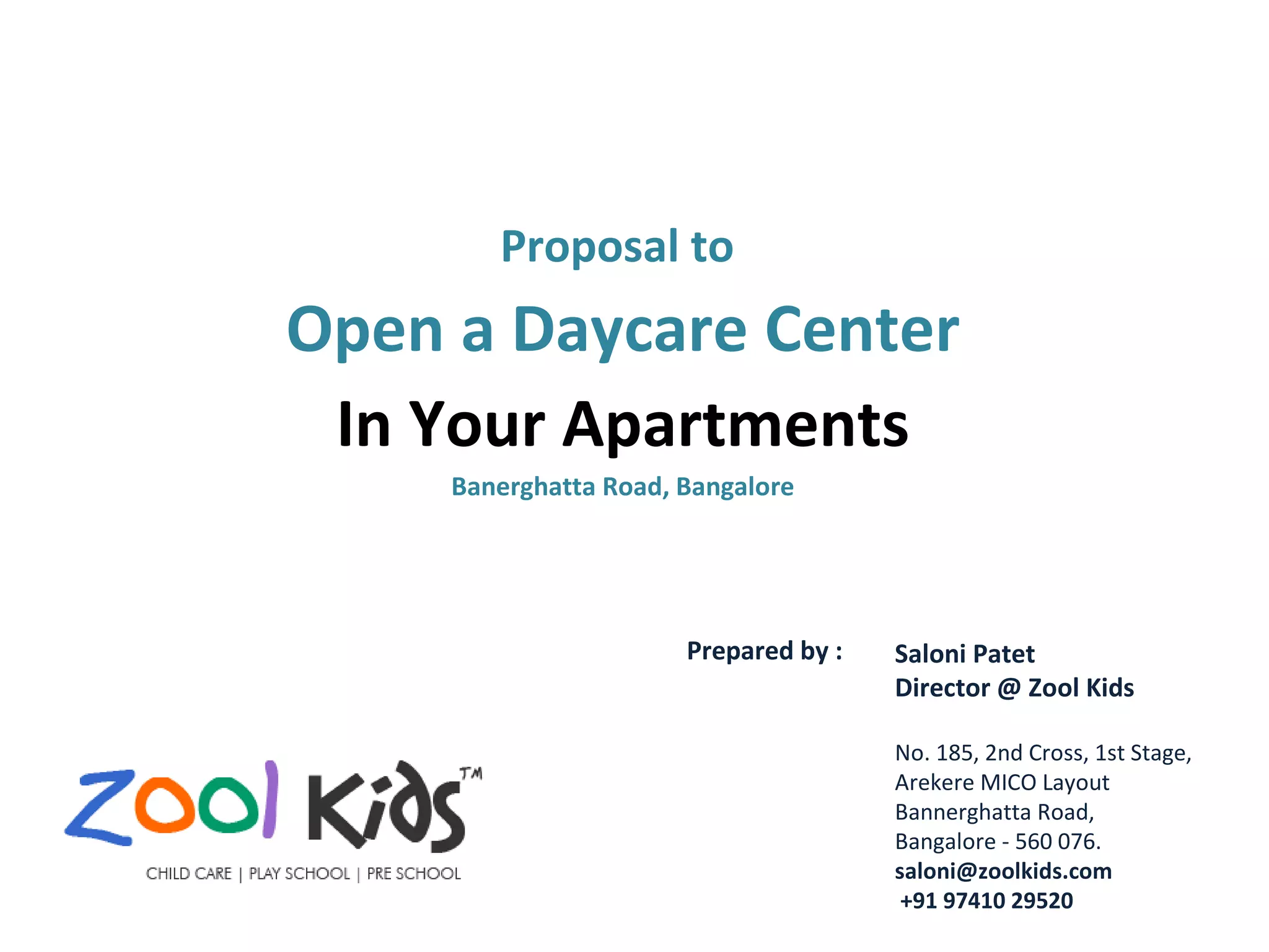 Zool Kids Day Care Proposal | PPT