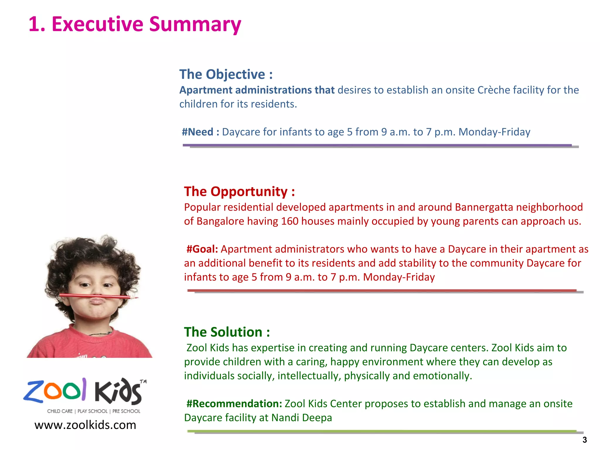 Zool Kids Day Care Proposal | PPT