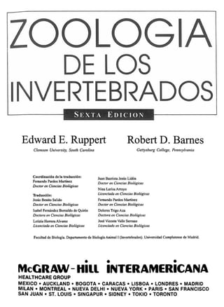 Zoología de los invertebrados 6ed (ruppert y barnes, 1996) | PDF