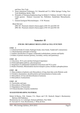 Yogi Vemana University Zoology syllabus | PDF