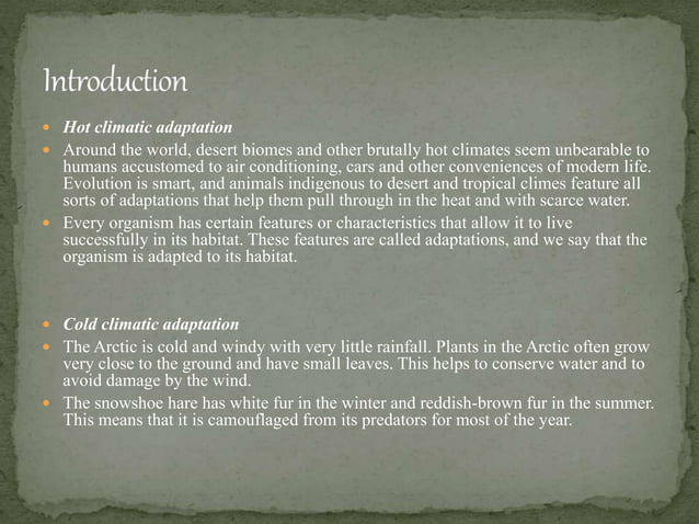 Adaptations of Plants and Animals to extreme temperatures | PPTX ...