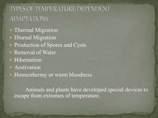 Adaptations of Plants and Animals to extreme temperatures | PPTX