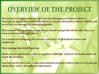 Zoo management system | PPTX