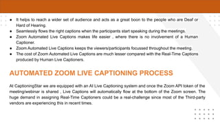 Zoom automated live captions vs human generated live captions | PPT