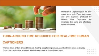 Zoom automated live captions vs human generated live captions | PPT