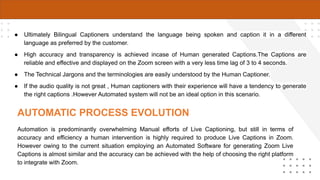 Zoom automated live captions vs human generated live captions | PPT