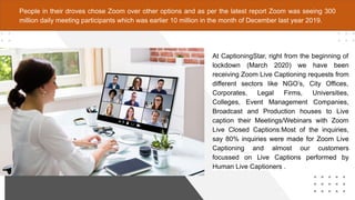Zoom automated live captions vs human generated live captions | PPT