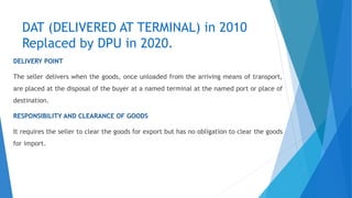 INCOTERMS 2020. Bussiness import export. | PPTX