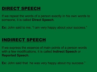 Direct and Indirect Speech | PPTX