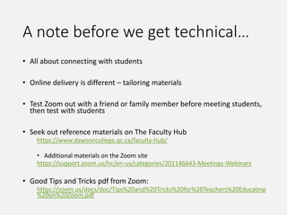 Zoom - tips and tricks for getting started | PPT