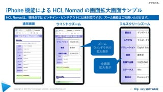 iPhone のズーム機能による HCL Nomad 画面の拡大 | PDF