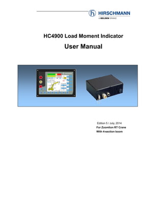Zoomlion hirschmann hc4900 load moment indicator user manual | PDF