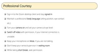 Zoom Meeting Etiquettes and Best Practices | PPTX