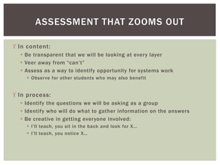 Zoom out shifting to systems work | PPTX | Educational Assessment ...