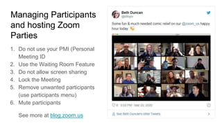 Zoom security and meeting participant management | PPTX