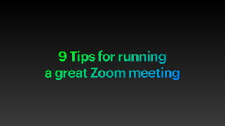 Zoom tips for great meetings | PDF