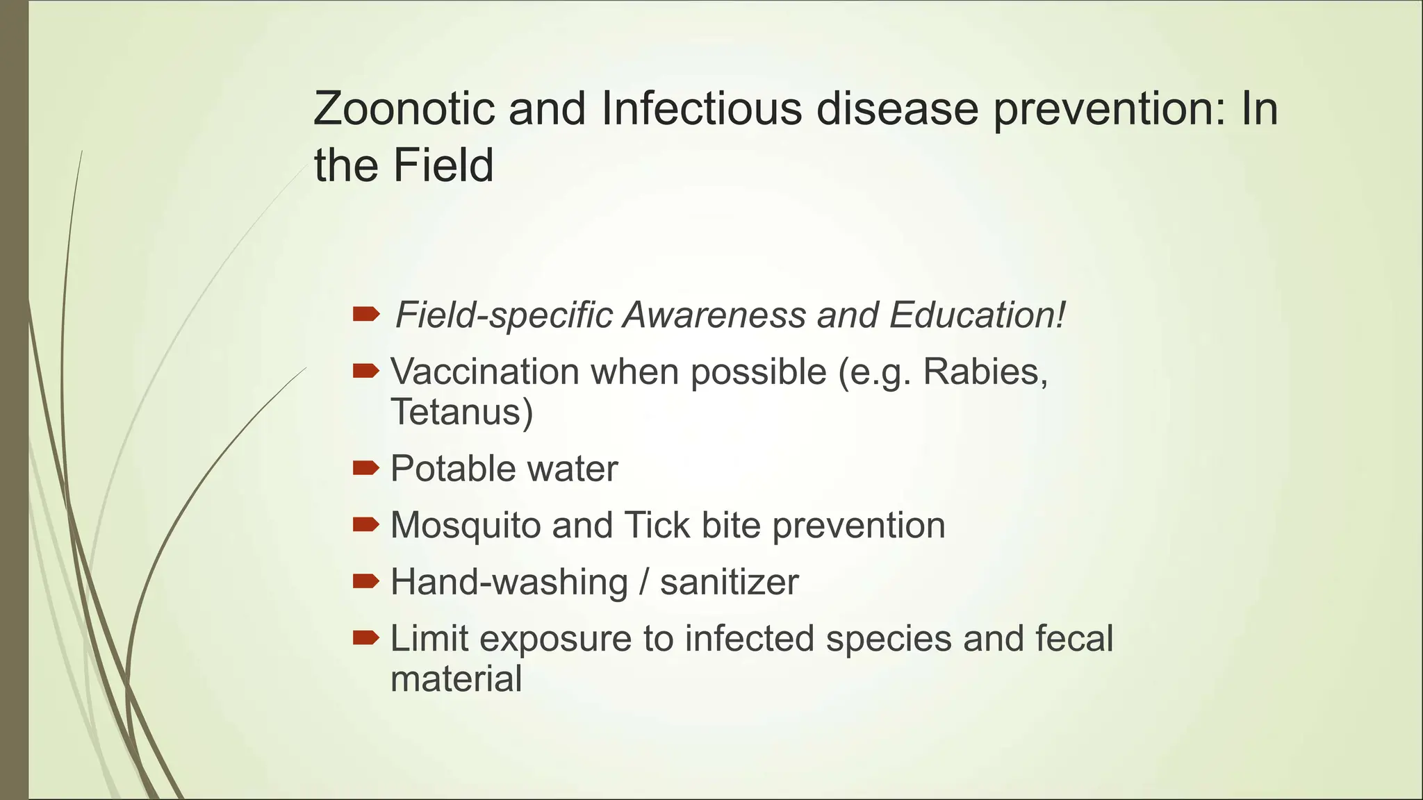 Zoonosis Lecture lecture notes for Public Health Students | PPT
