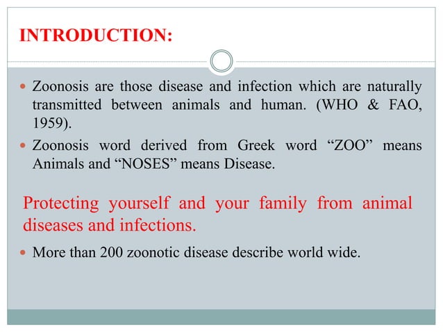 Important Zoonotic disease and its prevention and control By: Dr.Manoj ...