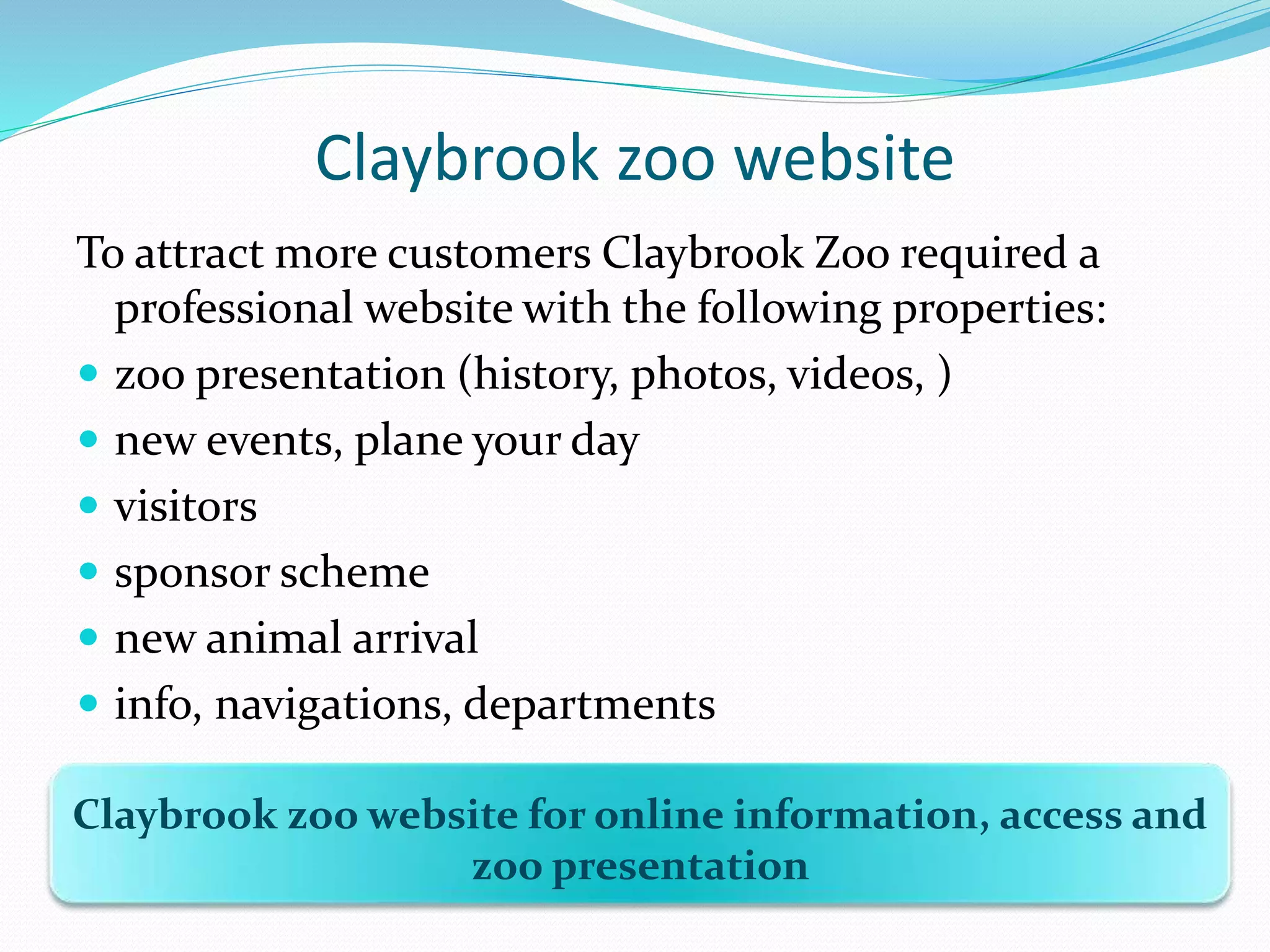 Zoo problem domain investigation | PPTX