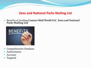 Zoos and national parks mailing list | PPT
