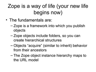 Zope and Plone in the DSD | PPT
