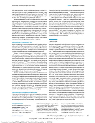 Optimal perioperative care in major head and neck cancer surgery with ...