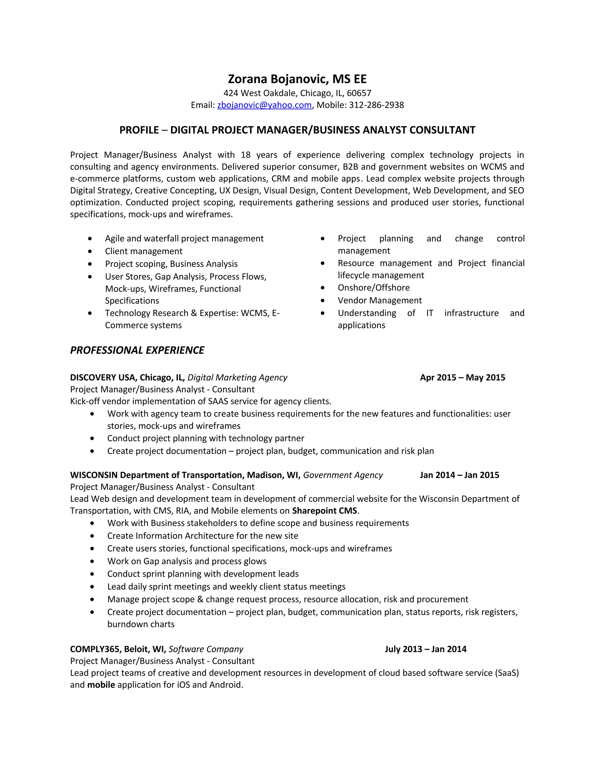 Zorana bojanovic resume | DOC