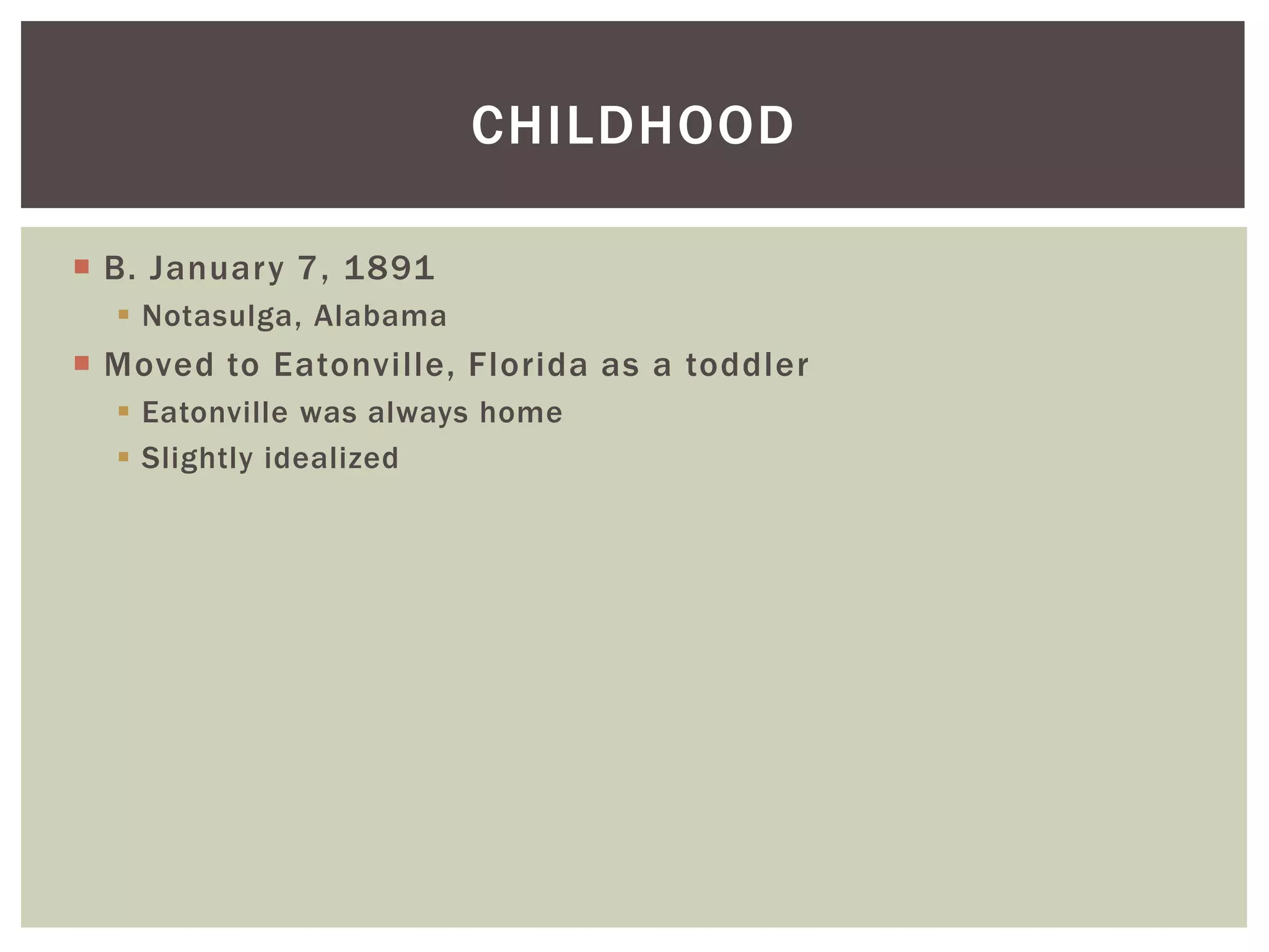 A Brief Zora Neale Hurston Biography | PPT