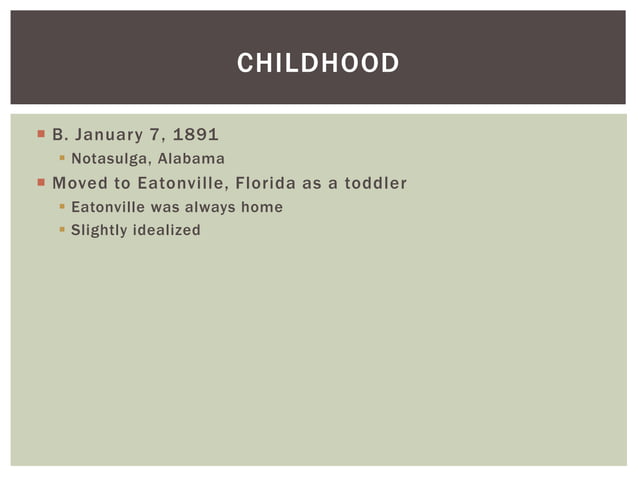 A Brief Zora Neale Hurston Biography | PPT