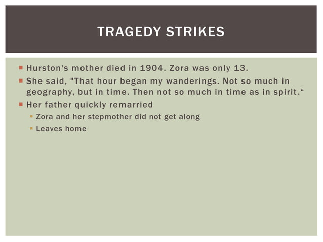 A Brief Zora Neale Hurston Biography | PPT