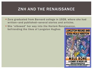 A Brief Zora Neale Hurston Biography | PPTX