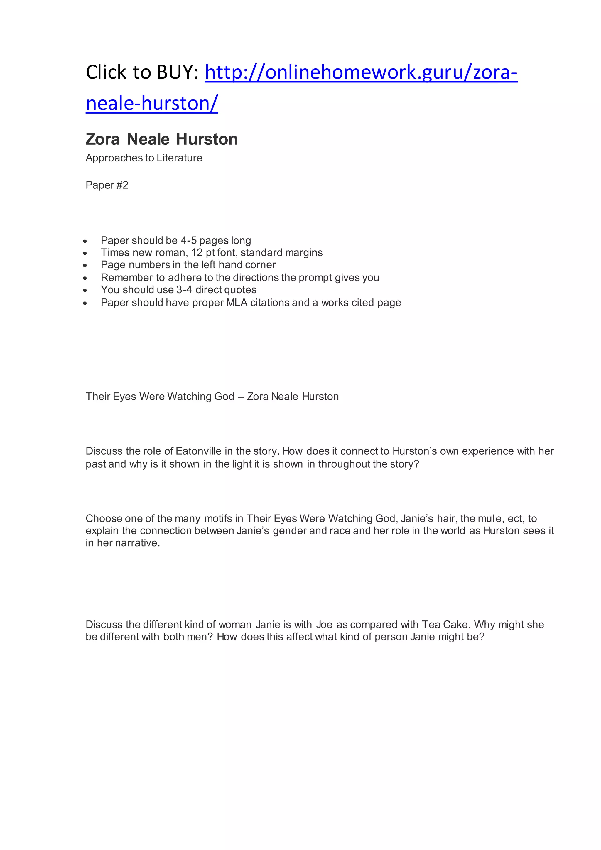 Zora neale hurston | PDF | Free Download