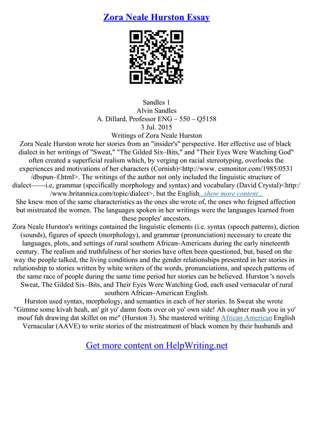 Zora Neale Hurston Essays | PDF