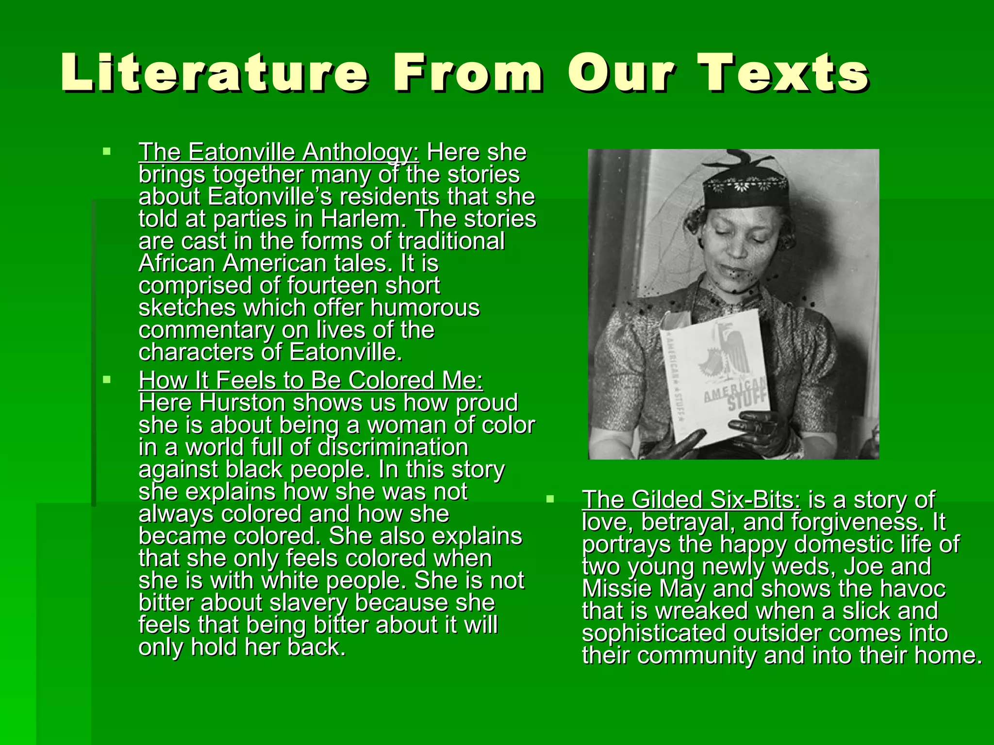 Zora Neale Hurston Ppt | PPT