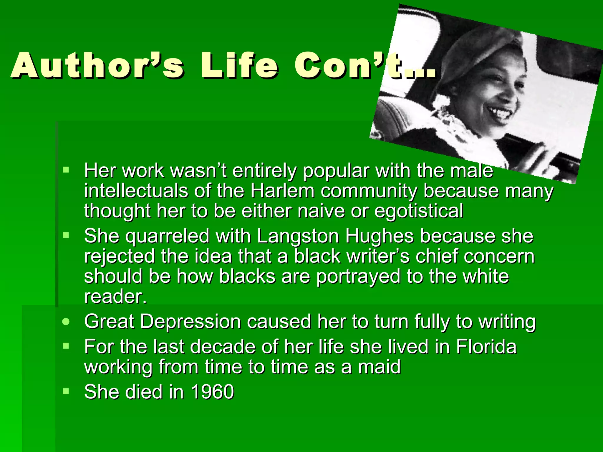 Zora Neale Hurston Ppt | PPT