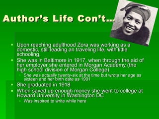 Zora Neale Hurston Ppt | PPT