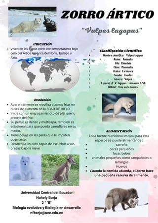 TAXONOMÍA DEL ZORRO ÁRTICO | PDF