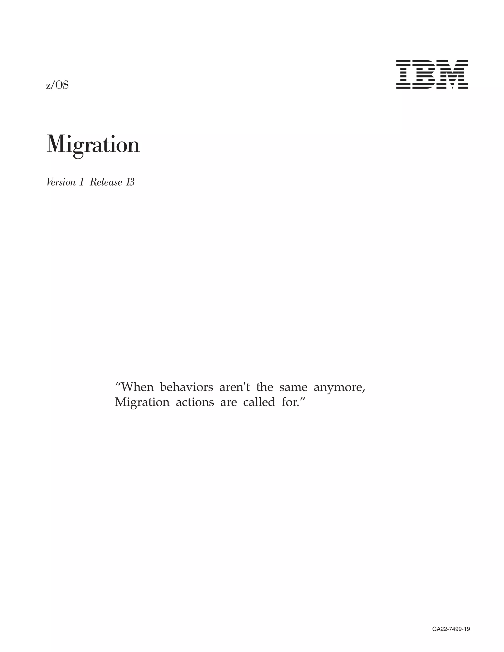 Zos1.13 migration | PDF