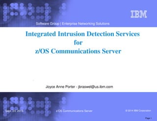 Integrated Intrusion Detection Services for z/OS Communications Server | PPT
