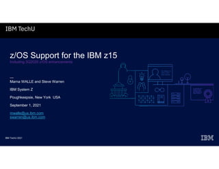 IBM Z/OS support for z15 - oct 2021 | PDF