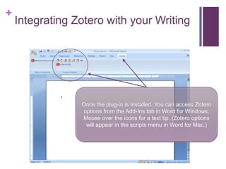 Collecting, Managing, and Sharing Information and its Sources with Zotero | PPTX