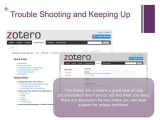 Collecting, Managing, and Sharing Information and its Sources with Zotero | PPTX