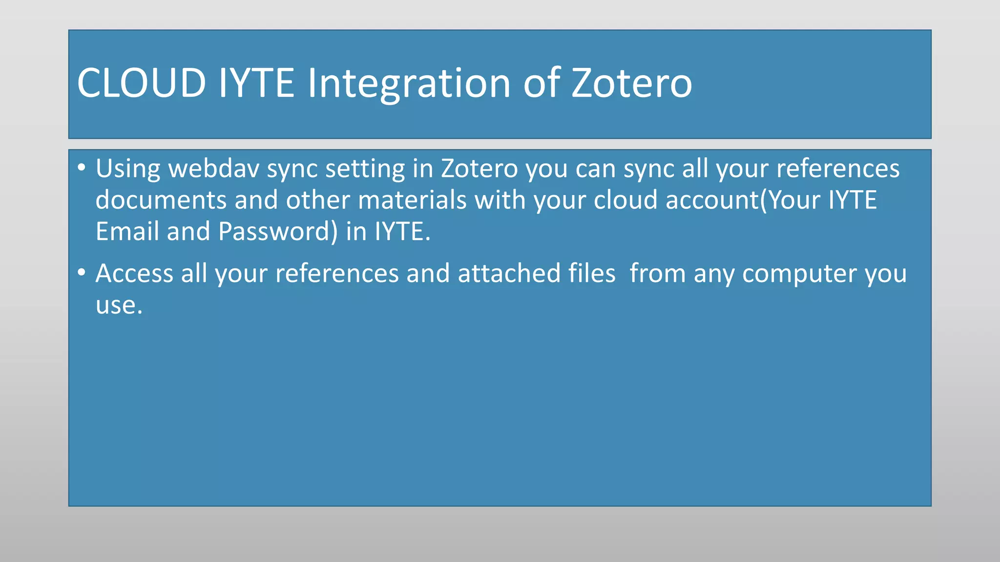Zotero and Owncloud integration | PPT