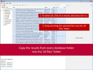 Tutorial for Zotero Deduplication | PPTX | Databases | Computer Software and Applications