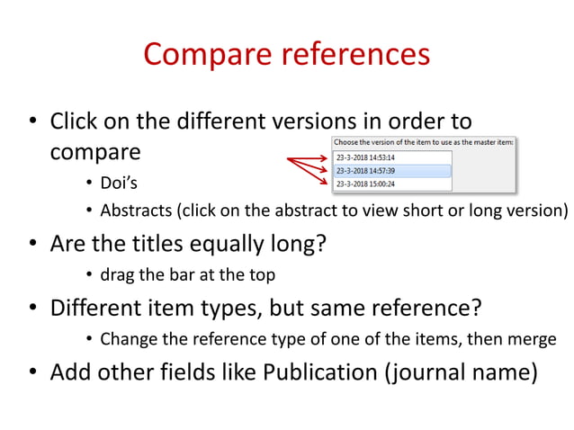 Tutorial for Zotero Deduplication | PPTX | Databases | Computer Software and Applications