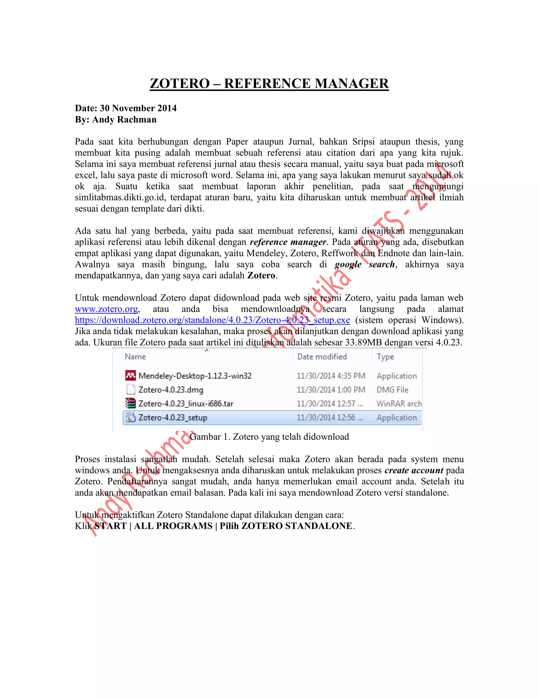 Zotero reference manager | PDF