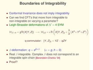 Marginal Deformations and Non-Integrability | PPT