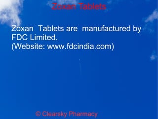 Zoxan (Ciprofloxacin Hydrochloride Tablets) | ODP